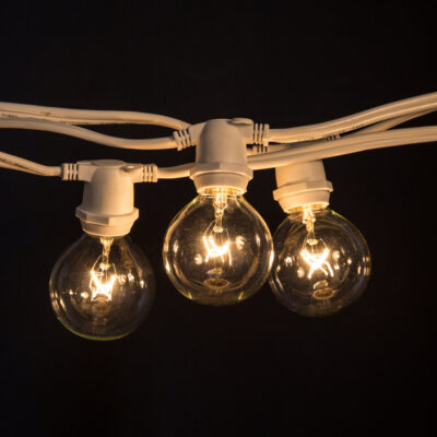 White C9 Commercial Grade 50’ Light String with 16 Gauge Wire