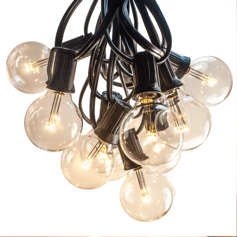 G40 LED String Lights with Black Wire