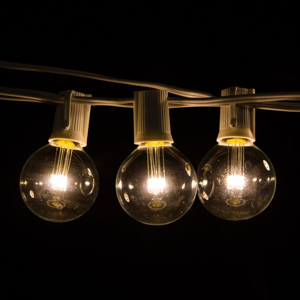 G40 LED Globe String Lights with White Wire