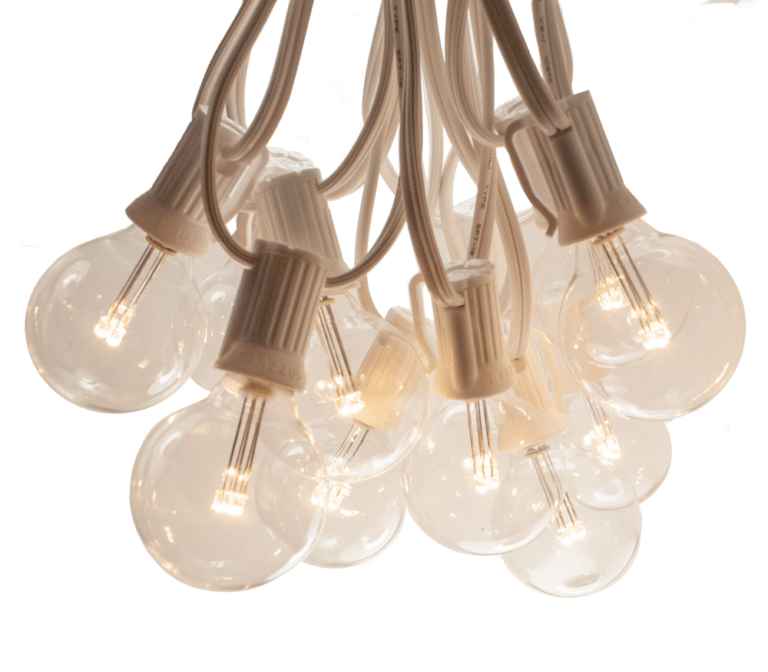 G40 LED Globe String Lights with White Wire