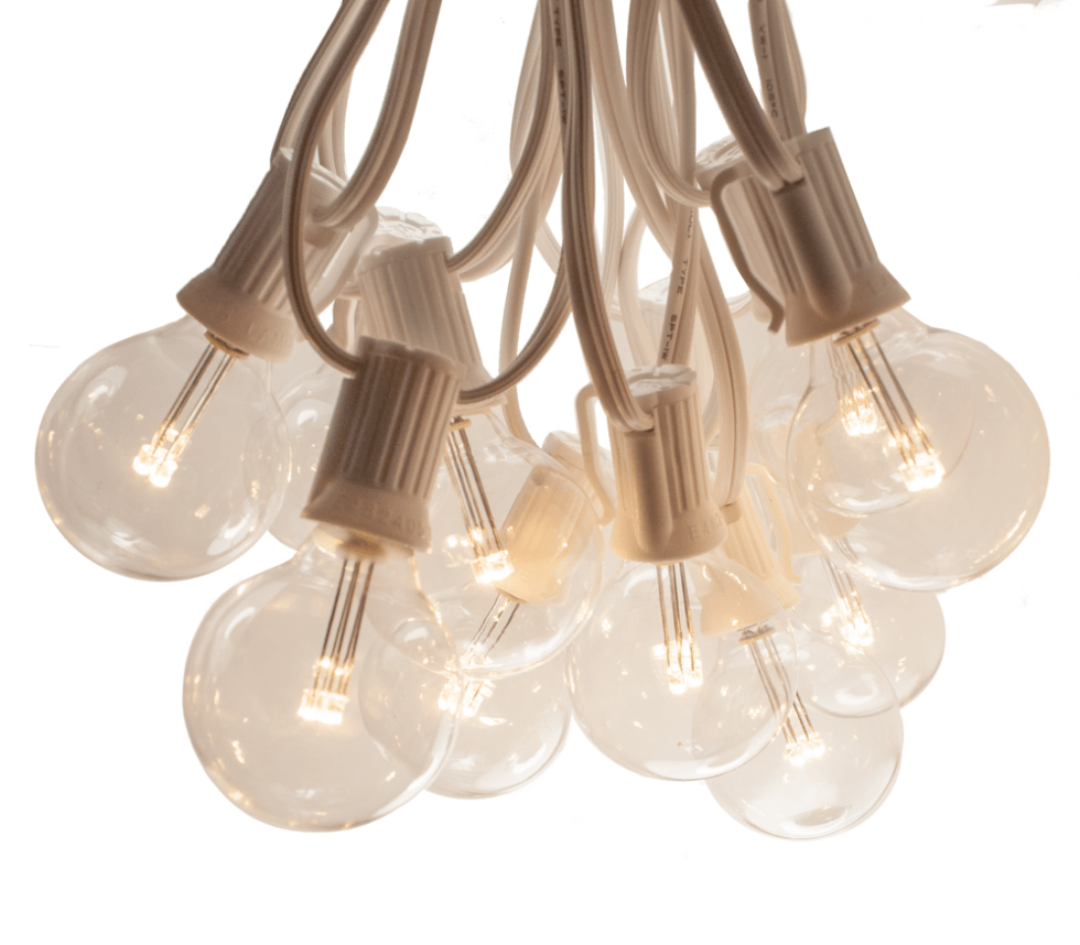 G40 LED Globe String Lights with White Wire
