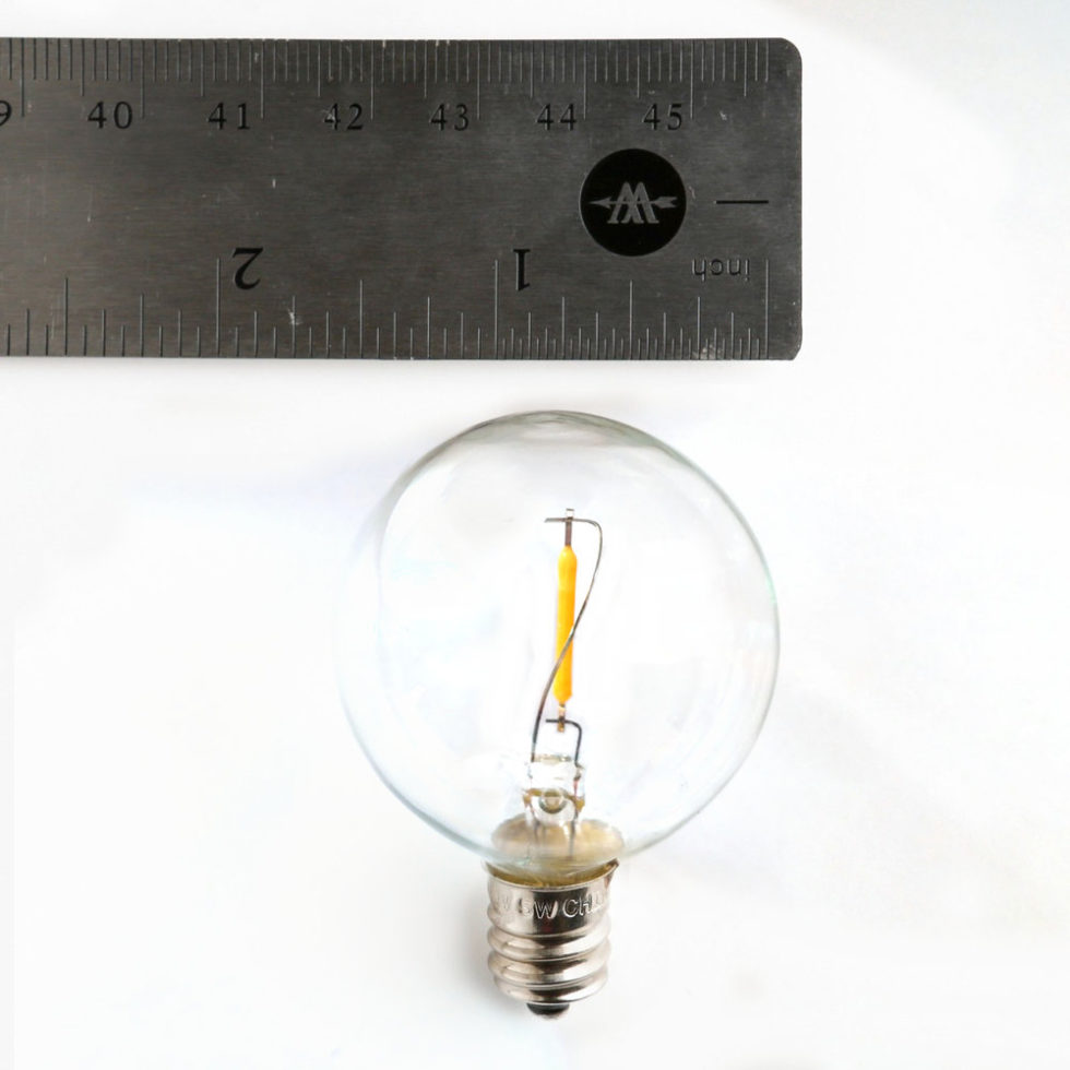 Filament LED G40 Clear Light Bulbs with C7 E12 Base