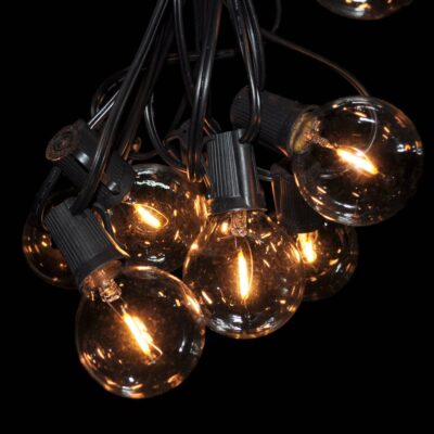 G50 Filament Outdoor LED String Lights with Black Wire