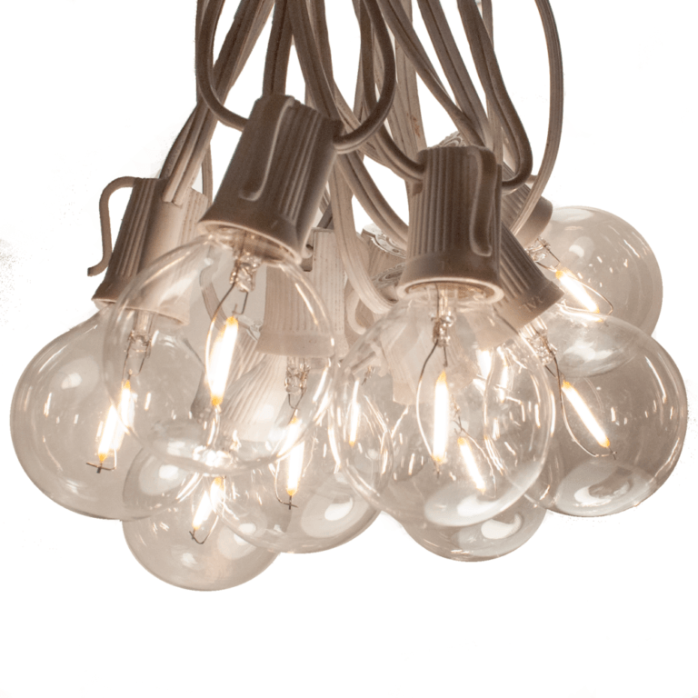 G50 Filament Globe String Lights LED Set with White Wire