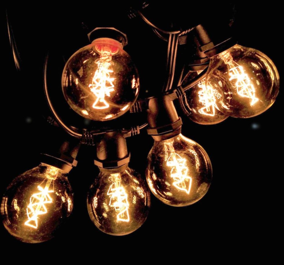 G50 Spiral Edison Commercial String Light Sets with Black wire ...