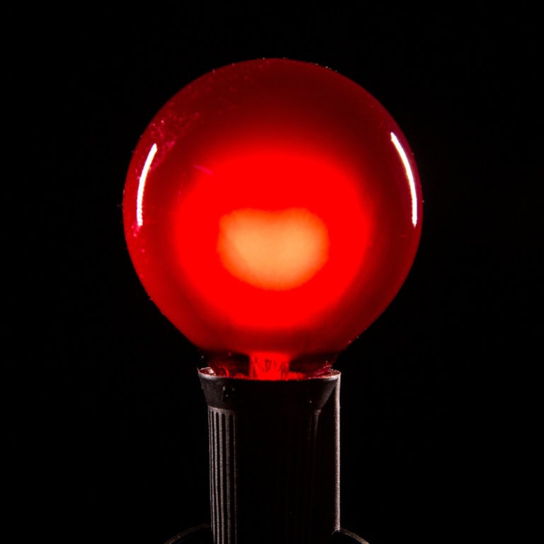 (Box of 25) G50 RED SATIN C9 (E17) Base Light Bulbs - Hometown ...
