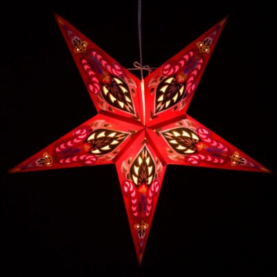 (S220) Ganasha Paper Star Lantern (Red) - Hometown Evolution Inc.