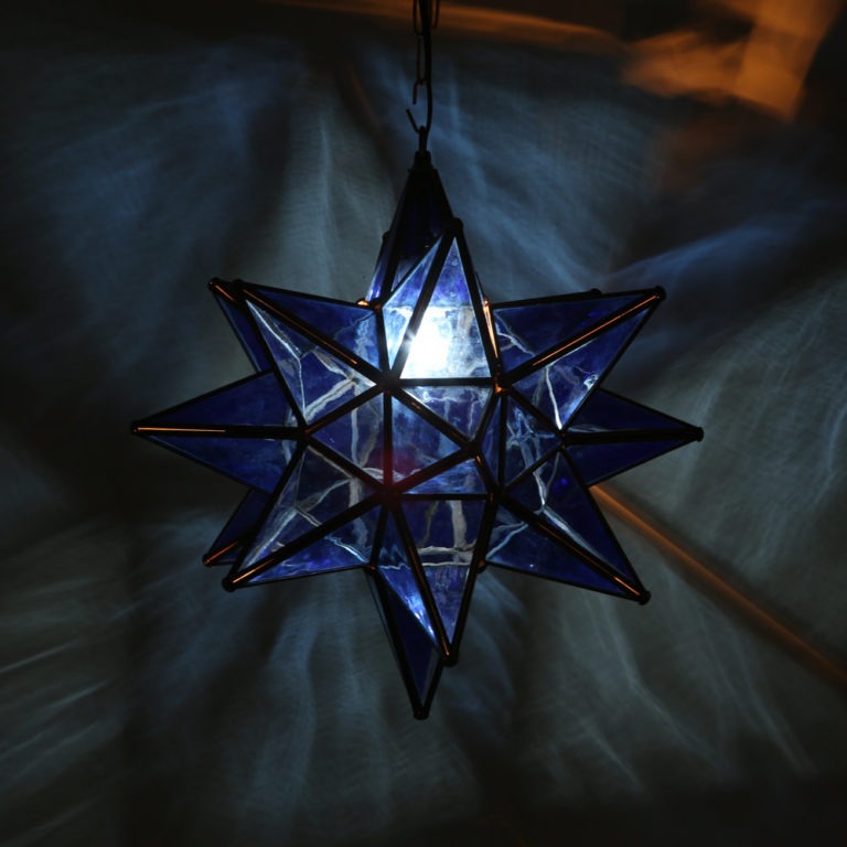 15" Blue Glass Star Lights - Hometown Evolution Inc.