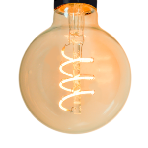 G80 Globe LED Filament Bulb with 3 Watt Spiral Filament