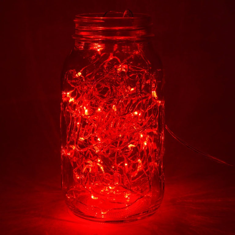 6 Foot - Battery Operated LED Fairy Lights - Waterproof with 20 Red ...