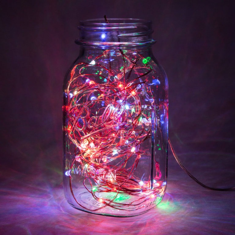 33 Foot - Plug in LED Fairy Lights- 100 Multicolor Micro LED Lights on ...