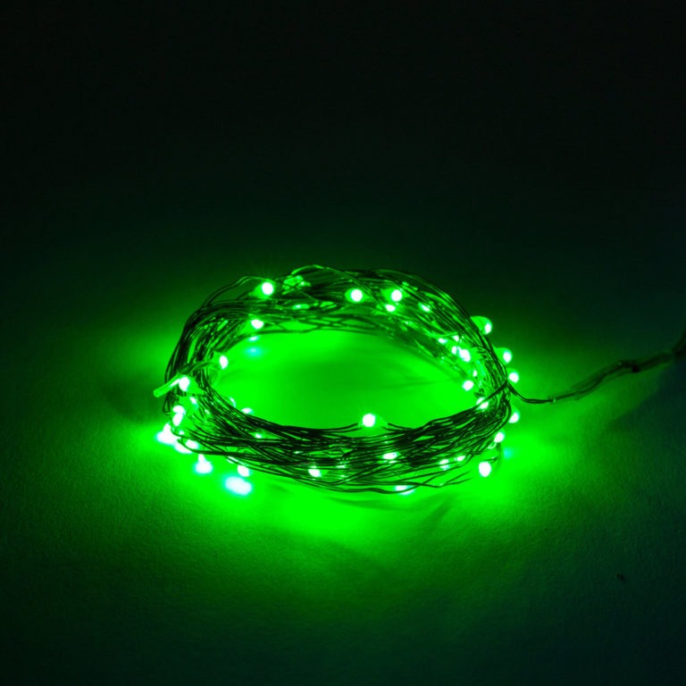 6 Foot - Battery Operated LED Fairy Lights - Waterproof with 20 Green ...
