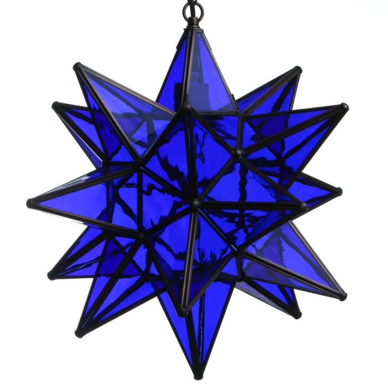 15" Blue Glass Star Lights - Hometown Evolution Inc.