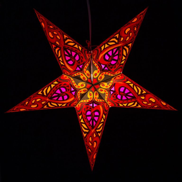 (S237) Phoenix Red Paper Star Lantern - Hometown Evolution Inc.