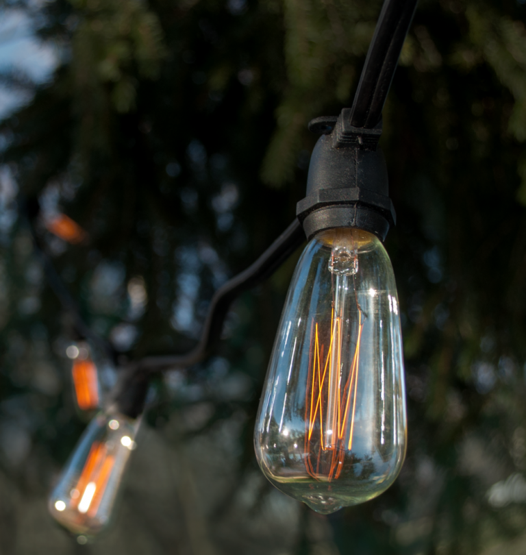 ST40 Lantern Edison Commercial String Light Sets With Black Wire ...
