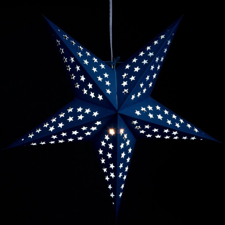 (S230) Solid Blue Paper Star Lantern - Hometown Evolution Inc.