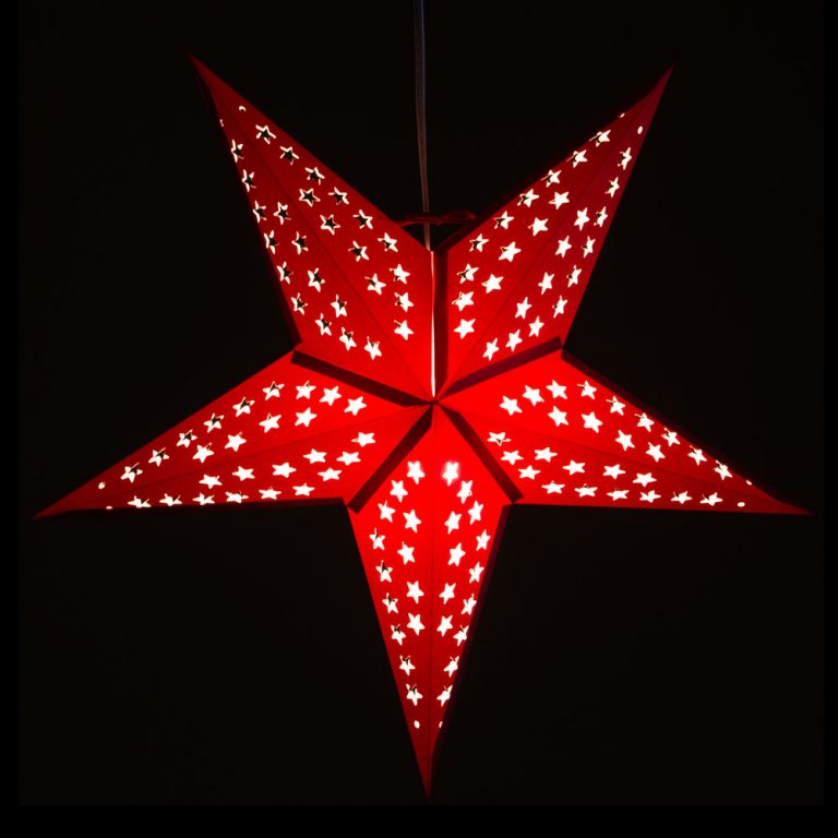 (S232) Solid Red Paper Star Lantern - Hometown Evolution Inc.