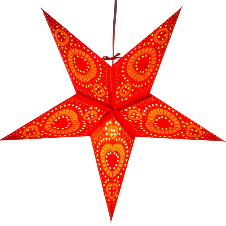 (S224) Sunflower Paper Star Lantern (Red) - Hometown Evolution Inc.