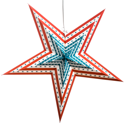 (S210) US Flag Paper Star Lantern - Hometown Evolution Inc.
