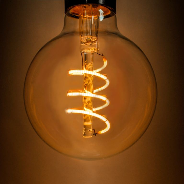G80 Globe LED Filament Bulb with 3 Watt Spiral Filament
