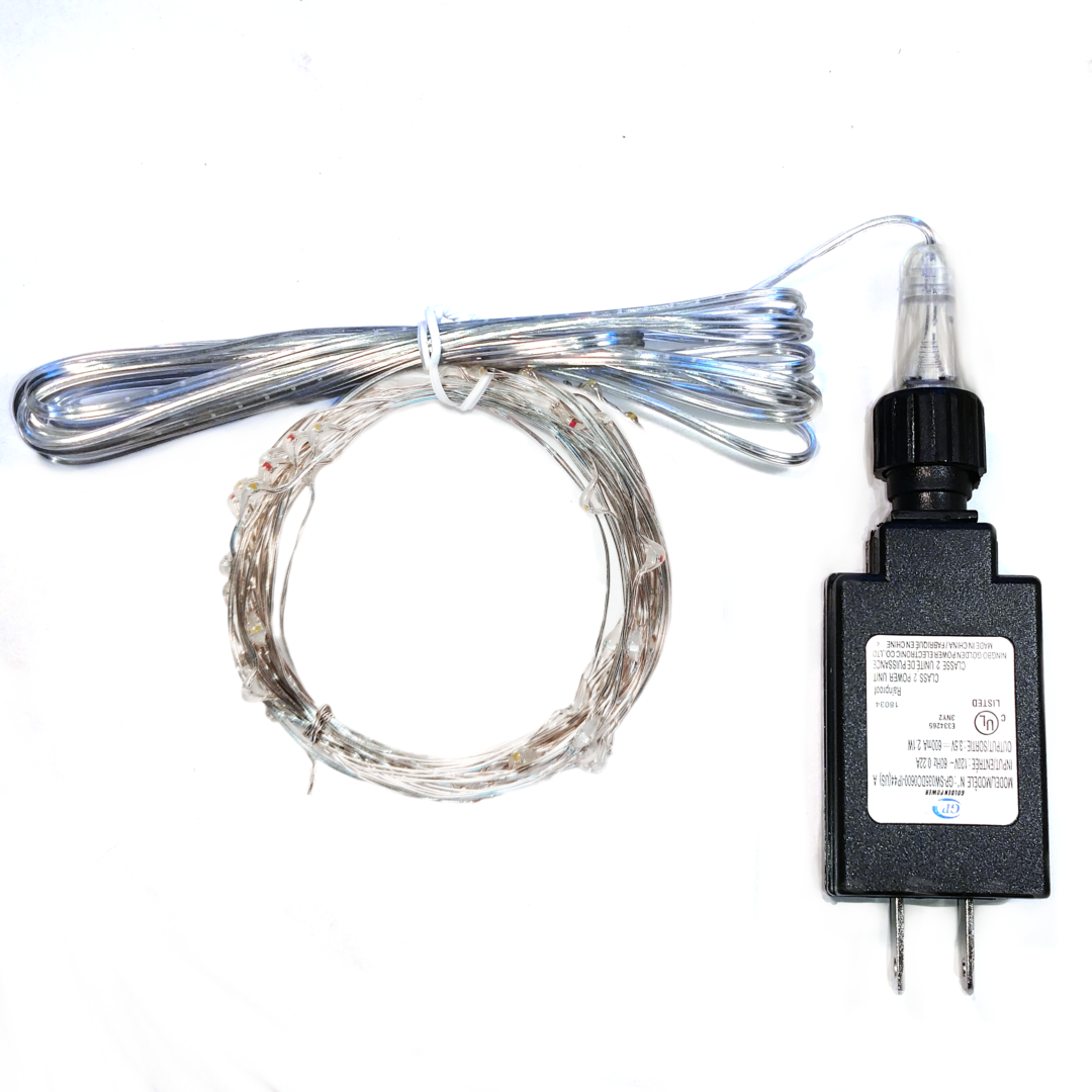 16.5 Foot - Plug in LED Fairy Lights- 50 Warm White Micro LED Lights on ...