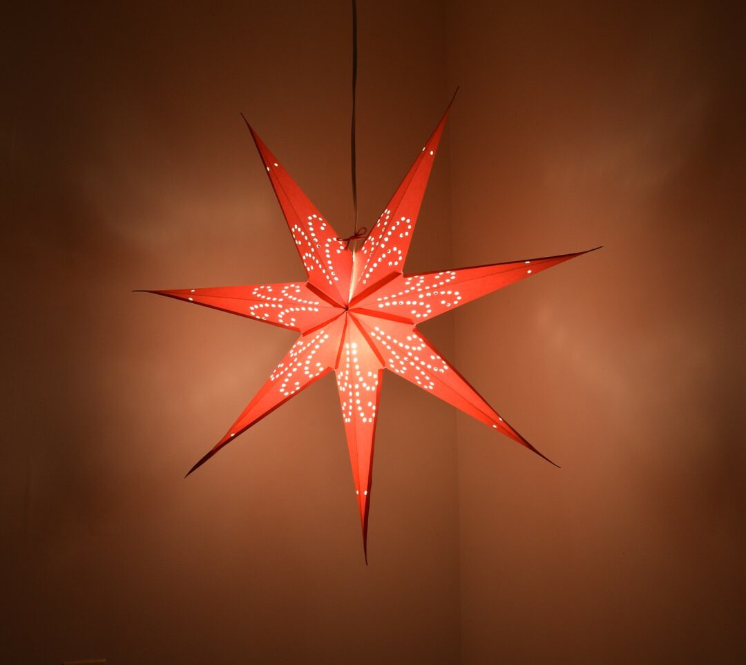 (S257) Fountain Paper Star Lantern (Red) - Hometown Evolution Inc.