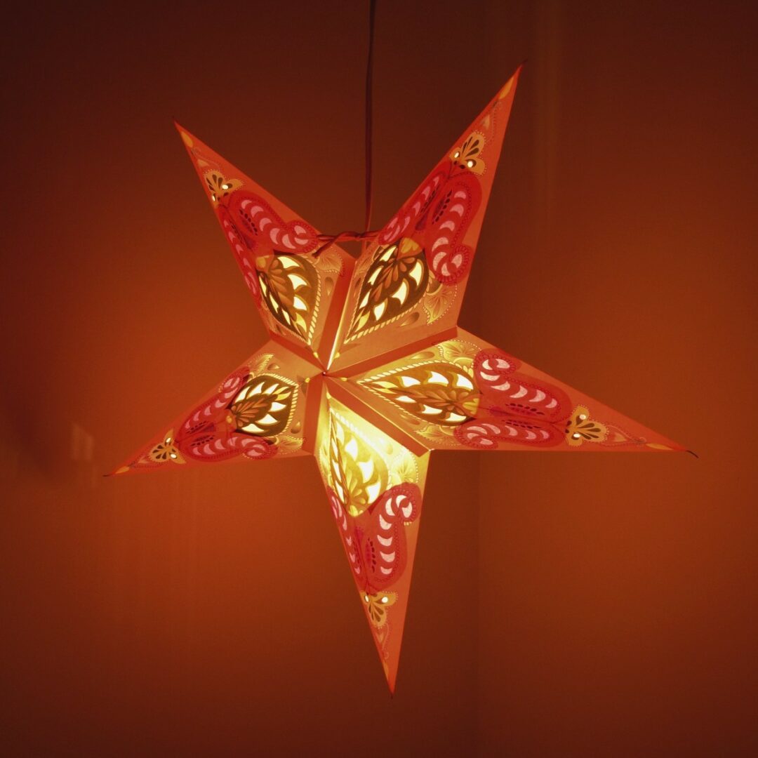Ganasha Paper Hanging Star Lantern (Purple)