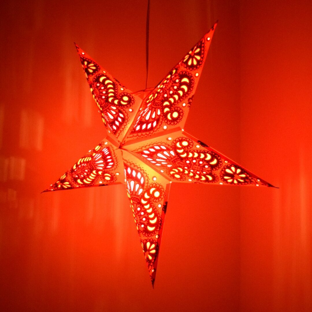 (S216) Peacock Paper Star Lantern (Pink) - Hometown Evolution Inc.