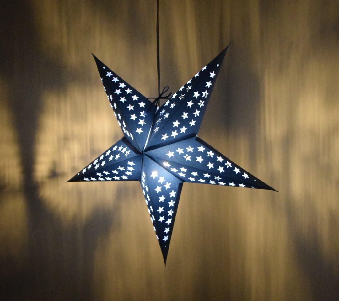 (S230) Solid Blue Paper Star Lantern - Hometown Evolution Inc.