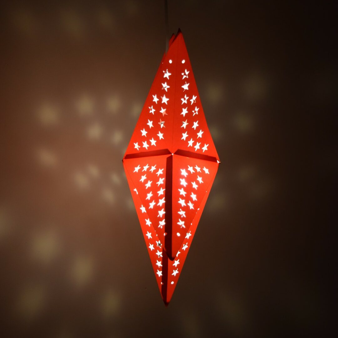 (S232) Solid Red Paper Star Lantern - Hometown Evolution Inc.