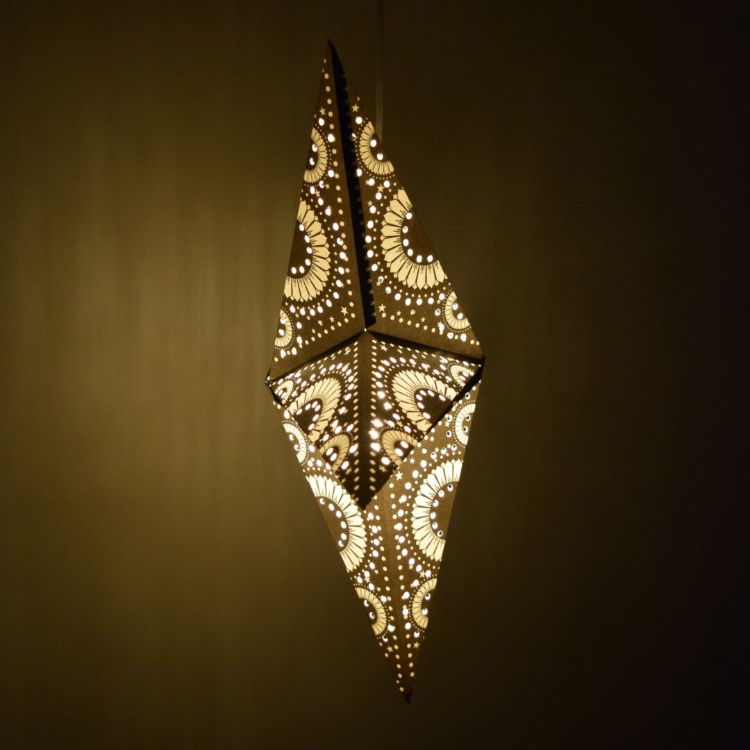 (S244) Sunflower Paper Star Lantern (Black) - Hometown Evolution Inc.