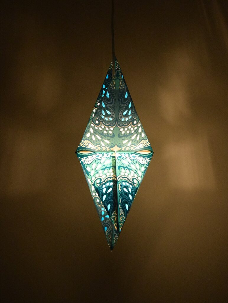 Turquoise Charm Paper Star Lantern