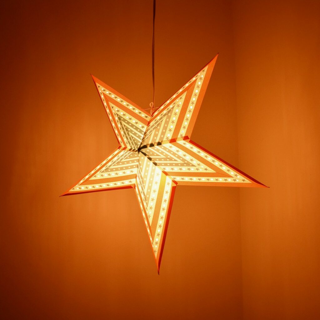 (S210) US Flag Paper Star Lantern - Hometown Evolution Inc.