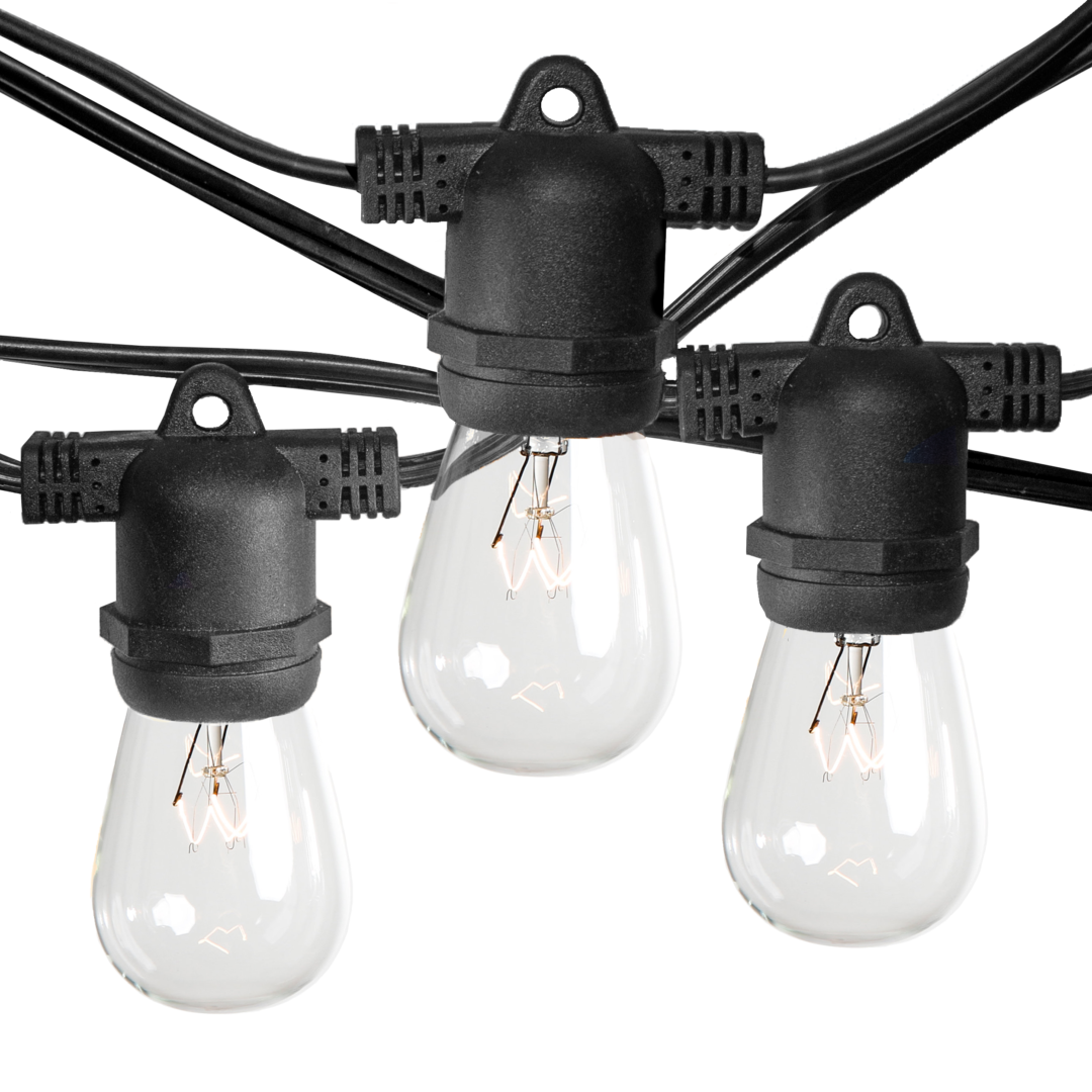 E26 Outdoor String Lights with S14 Clear Light Bulbs