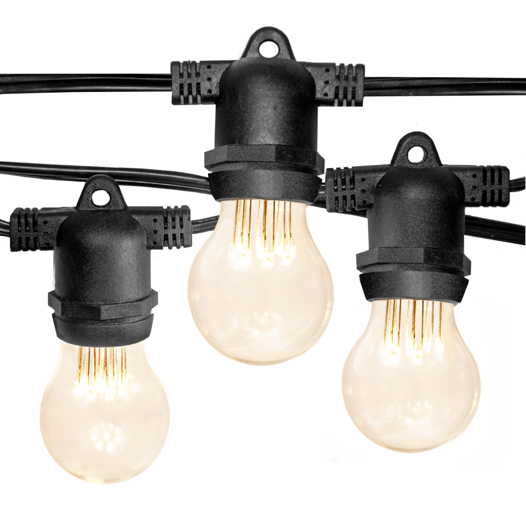 E26 Commercial String Lights with A15 LED 9 Diode Light Bulbs