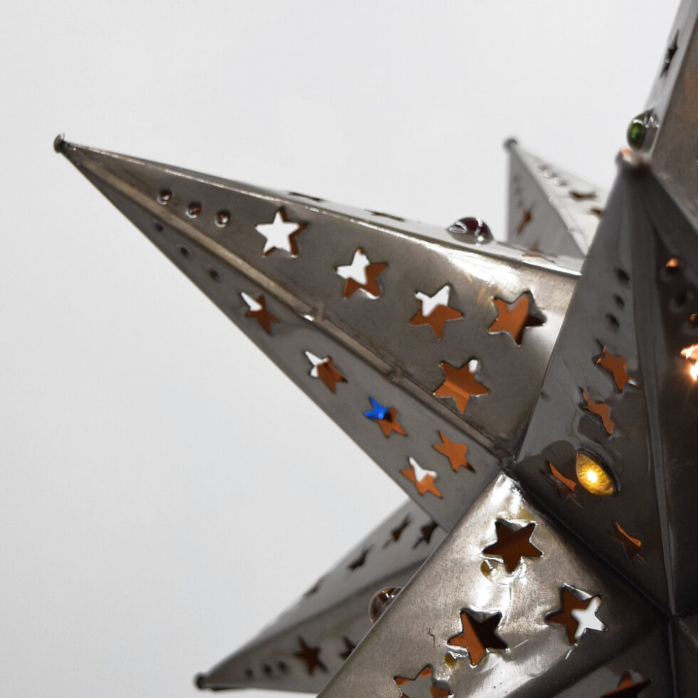 18" Tin Star Light - Star Cut with Marbles - Hometown Evolution Inc.