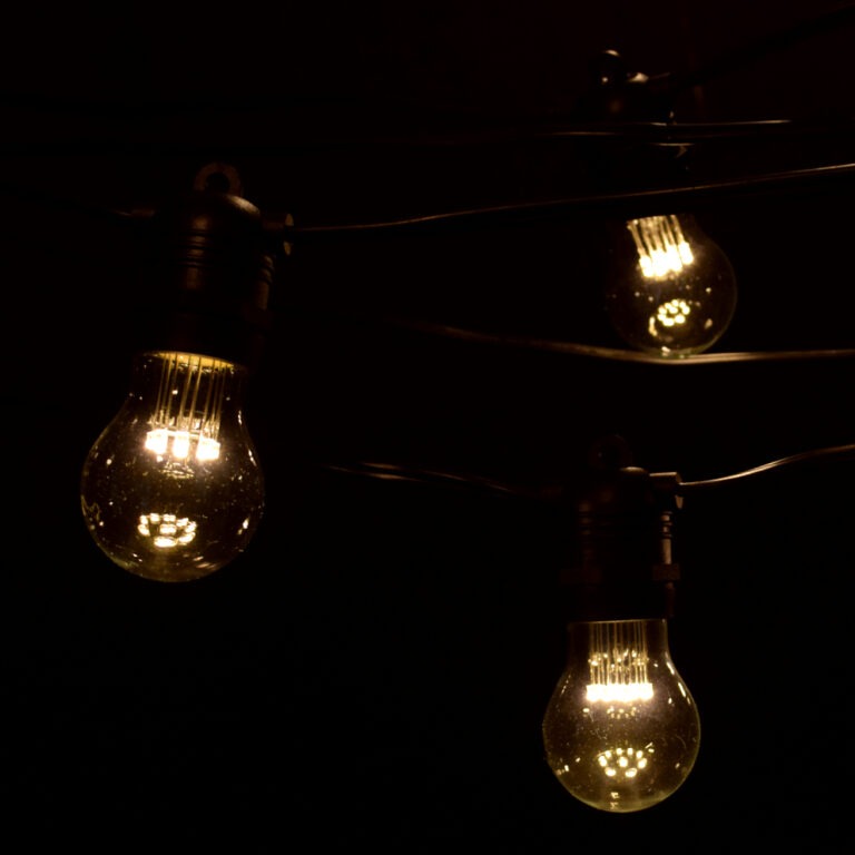 E26 Commercial String Lights with A15 LED 9 Diode Light Bulbs