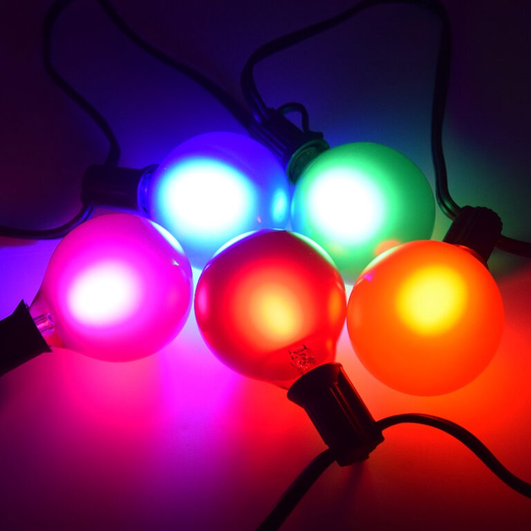 G50 LED Colored String Lights Set with Black Wire