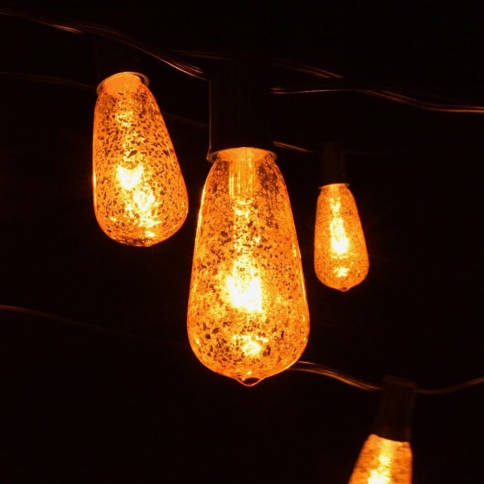 ST40 Mercury Gold String Light Sets with Black Wire - Hometown ...