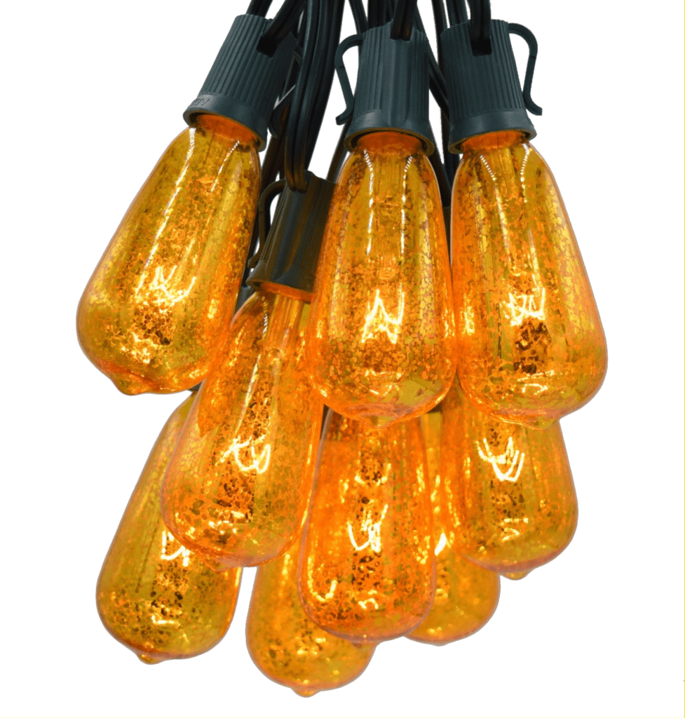 ST40 Mercury Gold String Light Sets with Green Wire - Hometown ...