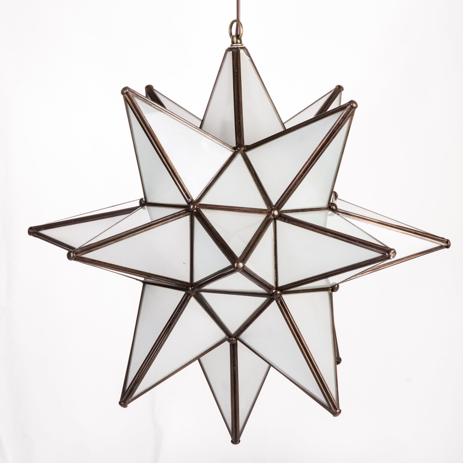 18" Frosted White Glass Star Lights - Hometown Evolution Inc.