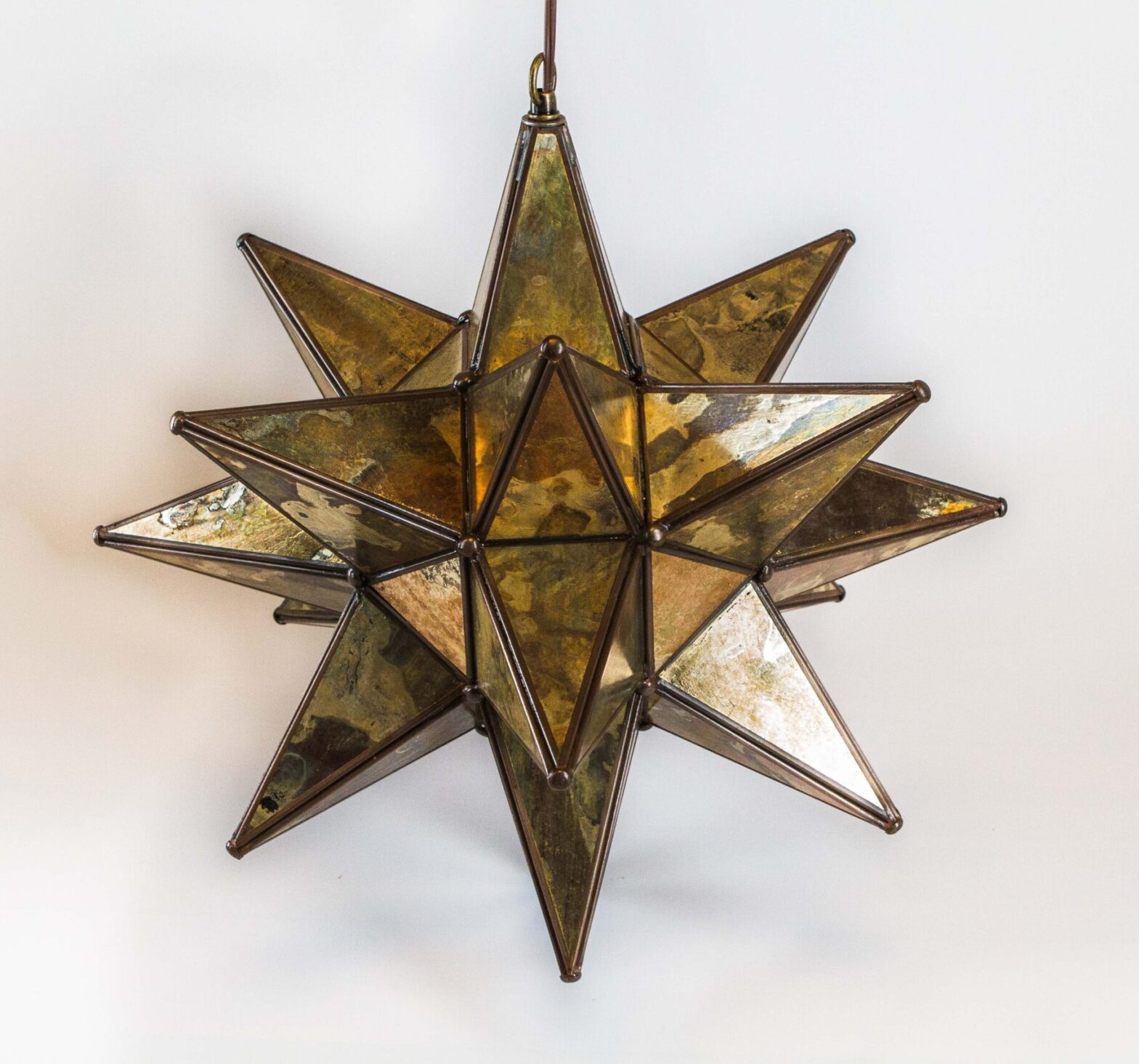 18" Antique Gold Glass Star Lights - Hometown Evolution Inc.