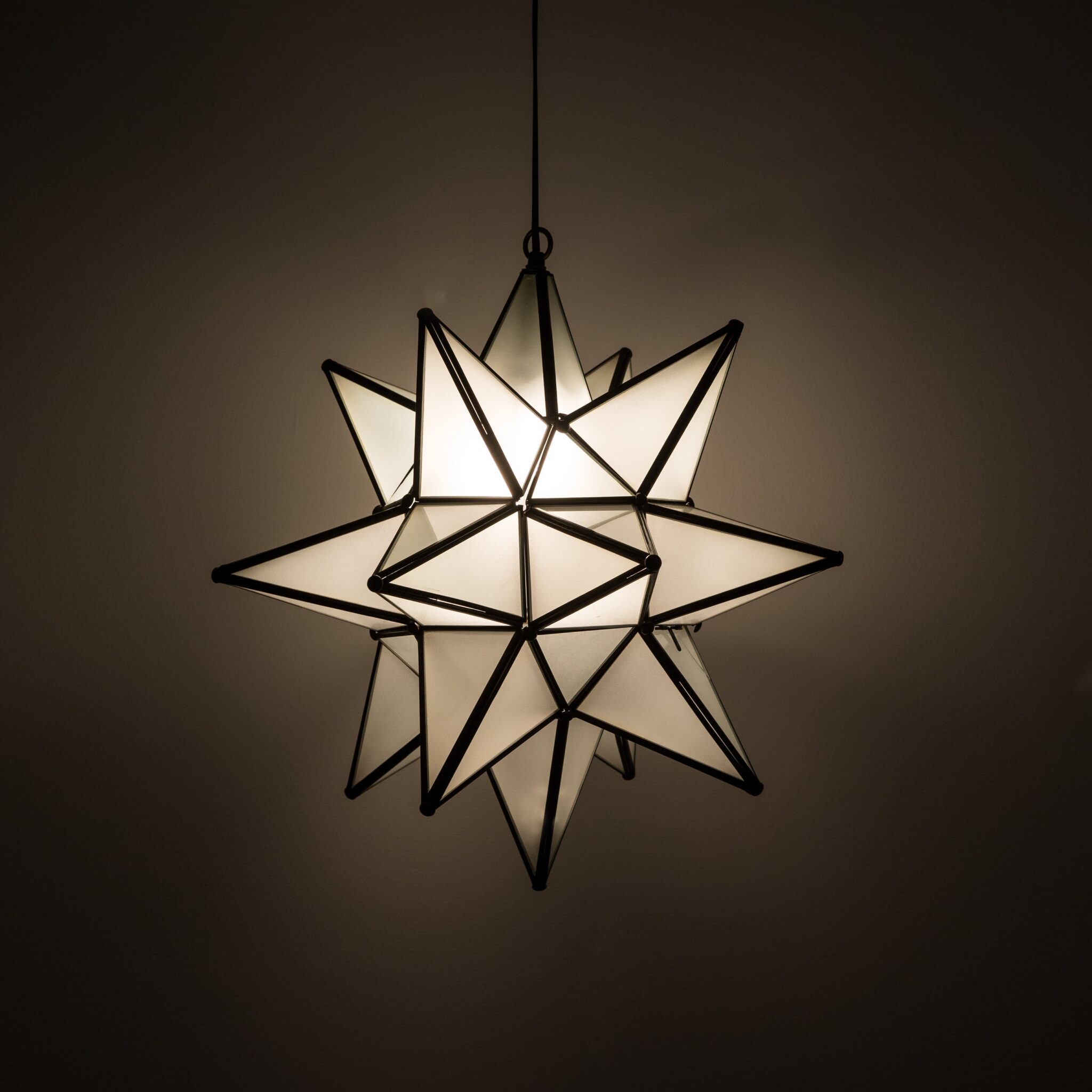 18" Frosted White Glass Star Lights - Hometown Evolution Inc.
